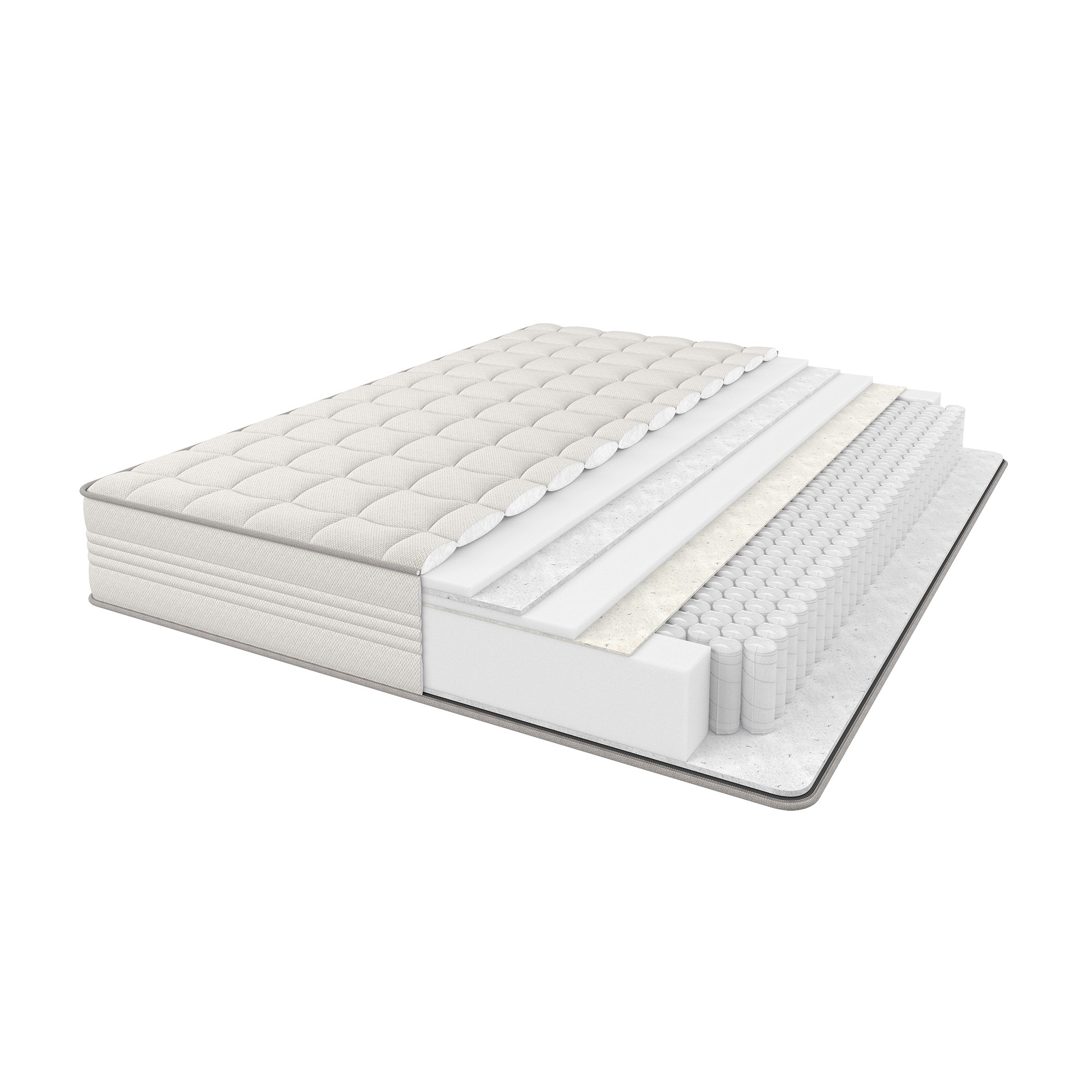 Матрас Латте Крем 160x200 с пружинным блоком Pocket Spring Hard жёсткий ...