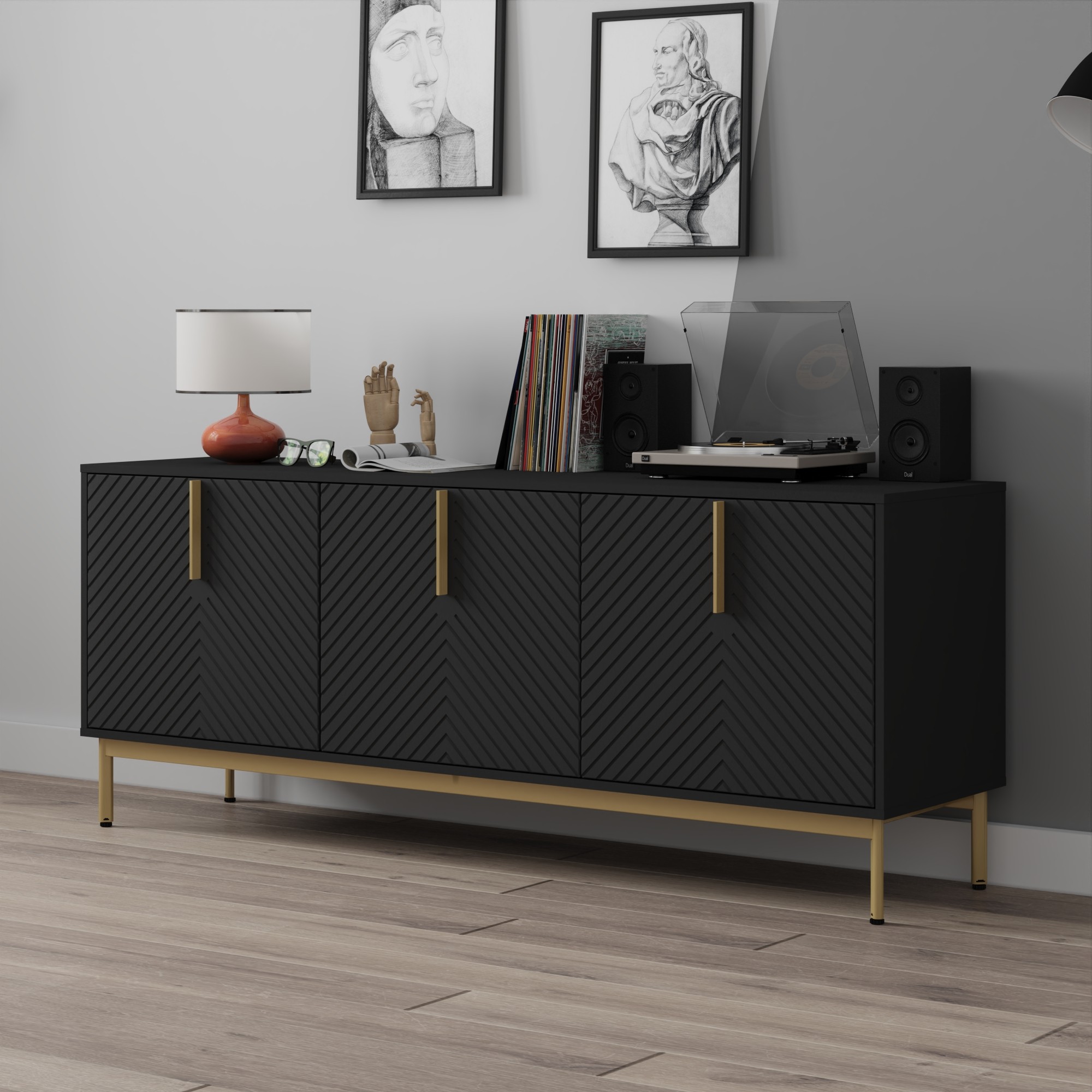 Комод Монте-Прадо Черный графит / Золотой купить в Москве — цена от ...