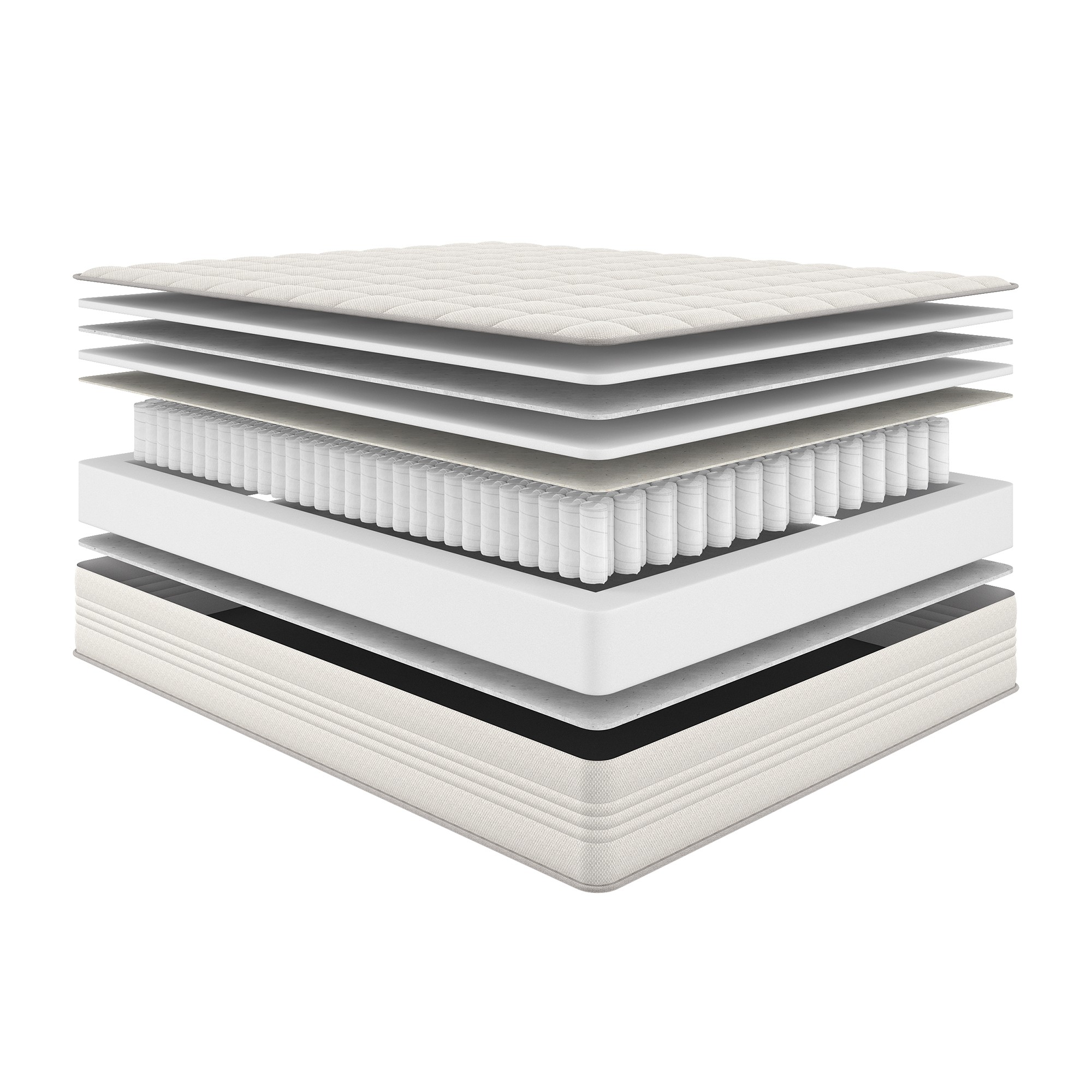 Матрас Латте Крем 160x200 с пружинным блоком Pocket Spring Hard жёсткий ...