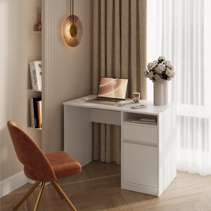 Компьютерный стол Кембридж Белый / Бетон лайт купить в Москве — цена от ...