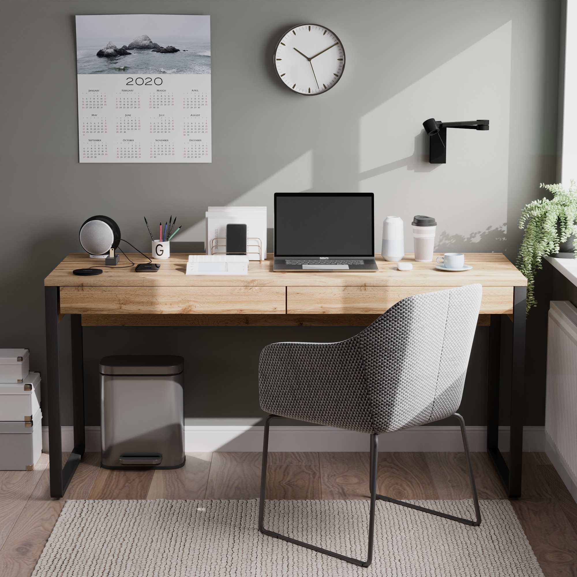 Письменный стол Кассия Черный / Дуб вотан купить в Москве — цена от ...