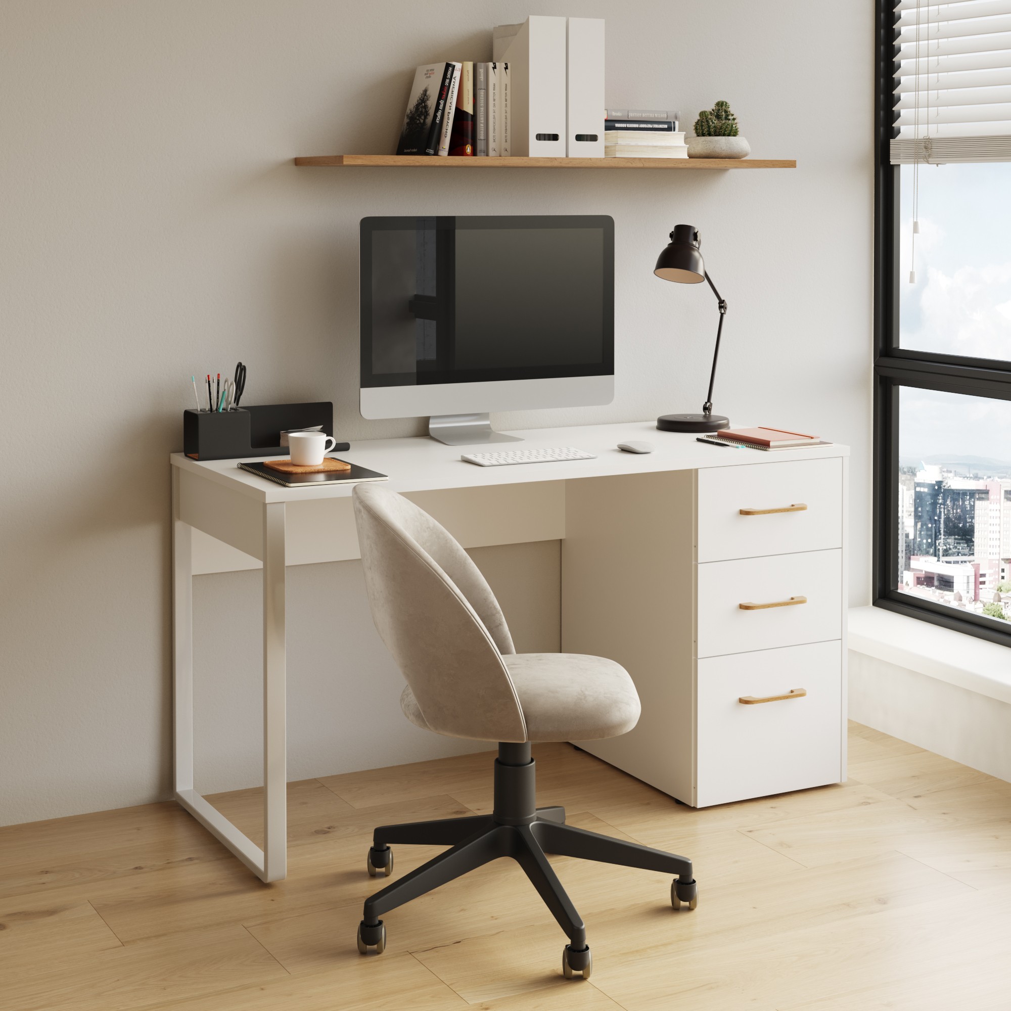 Письменный стол Кассия 1,4 Белый купить в Красноярске — цена от ...