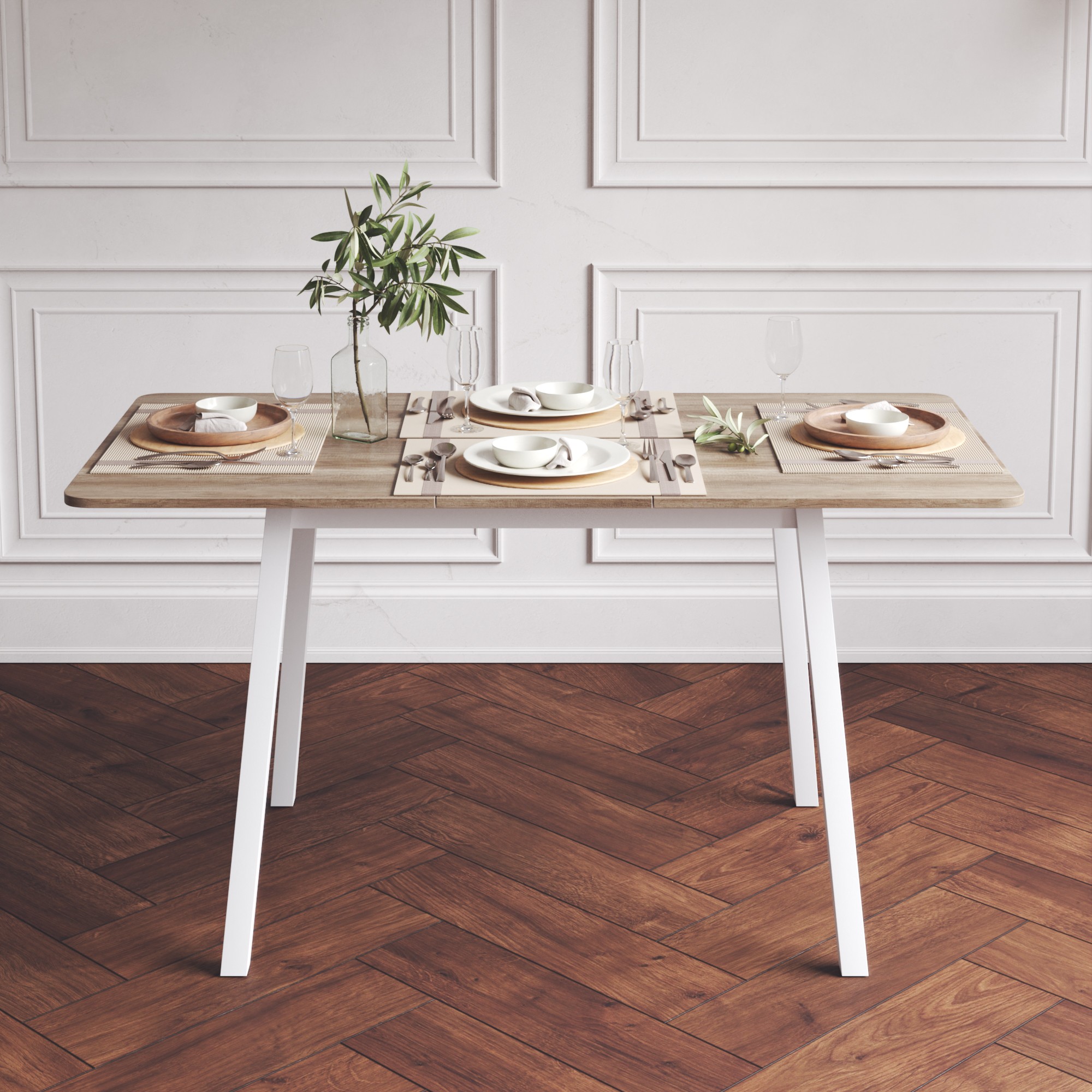 Стол обеденный раздвижной WINK-110 Дуб каньон / Белый купить в Москве — цена от производителя 20 ...