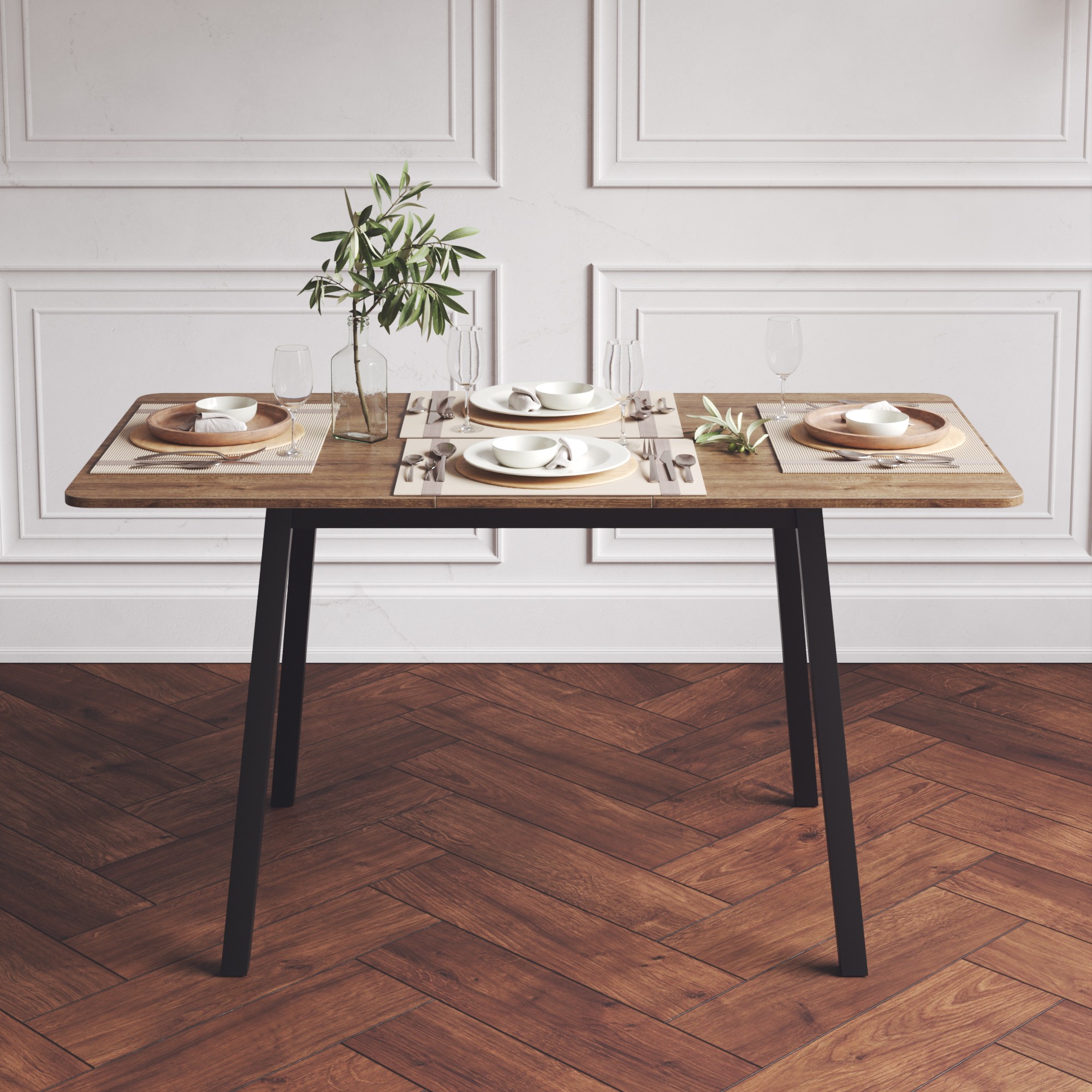 Стол обеденный раздвижной WINK-110 Черный / Дуб винтажный купить в Москве — цена от ...