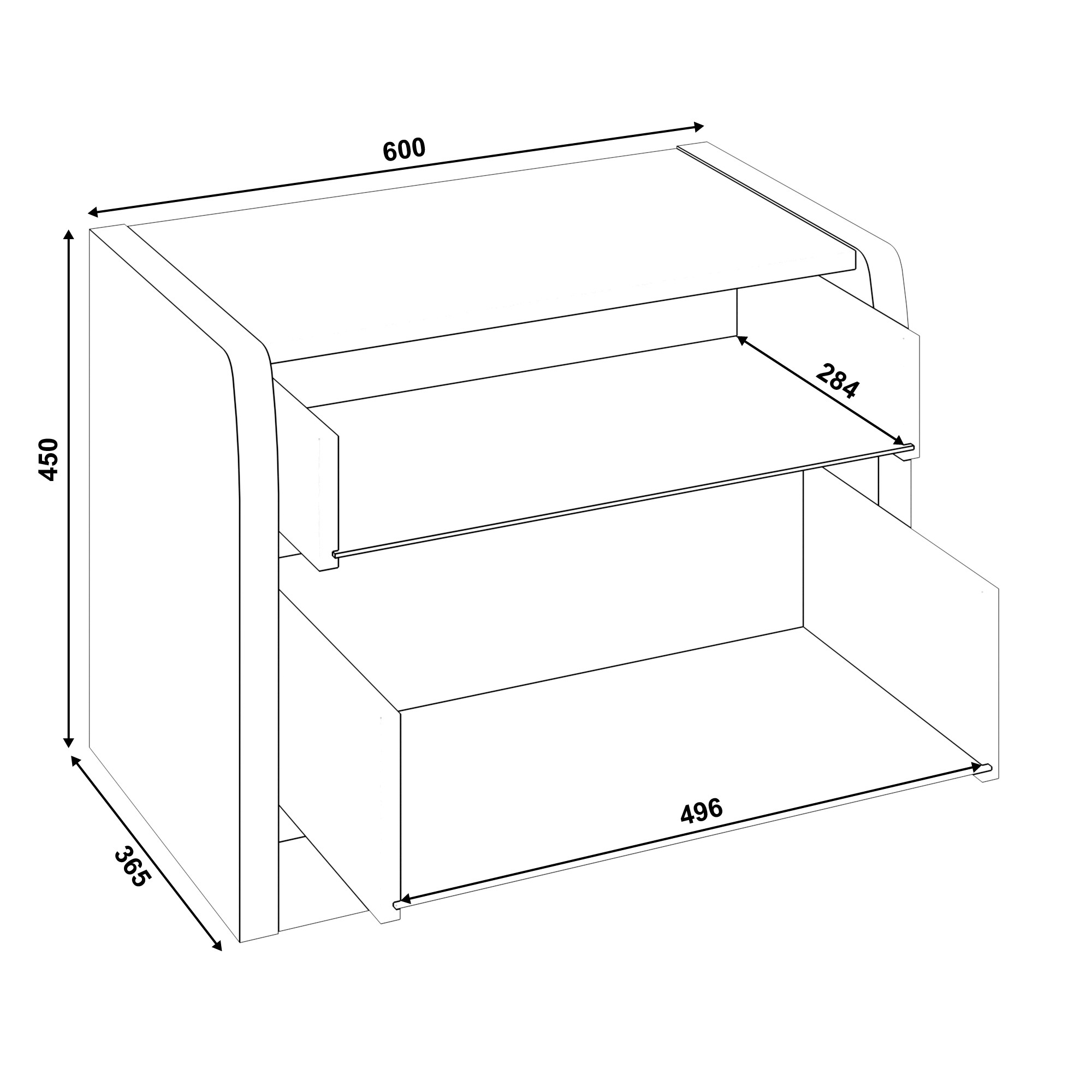Тумба прикроватная Илона Дуб тёмный венге (б) купить в Москве — цена от производителя 17 010 ₽ в ...