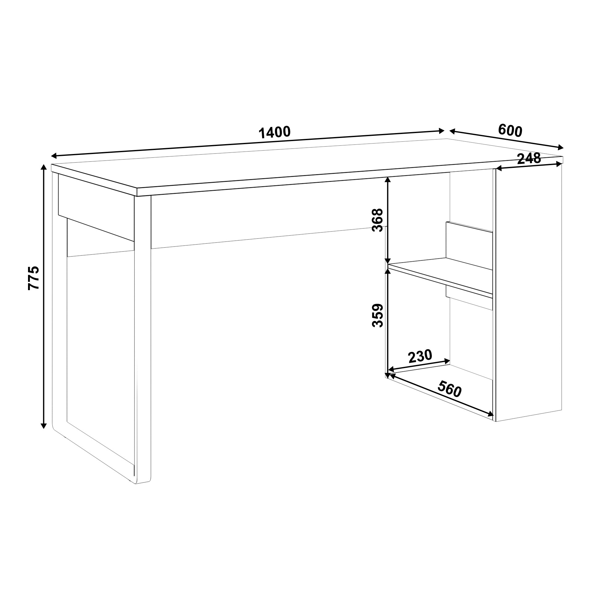 Письменный стол Кассия 1,4 Дуб вотан купить в Москве — цена от ...