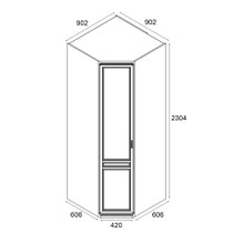 Шкаф угловой Белладжио Дуб белладжио / Зеркало грей купить в Москве — цена от производителя 80 ...