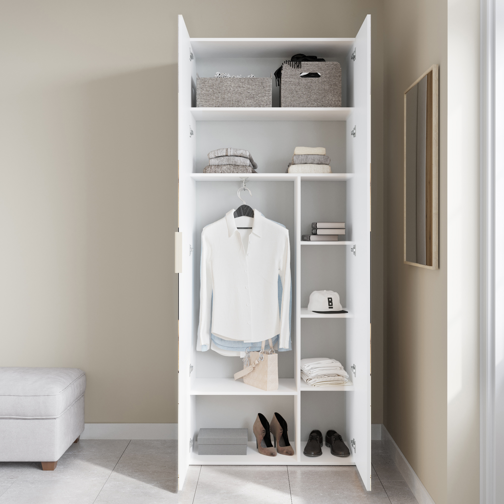 Шкаф распашной Люксор Белый / Белый софт купить в Москве — цена от ...