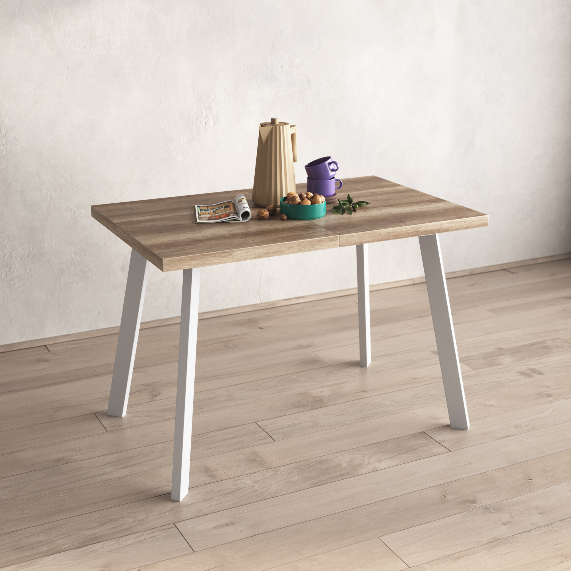 Стол обеденный раздвижной ROM-110 Белый / Дуб каньон купить в Москве — цена от производителя 28 ...