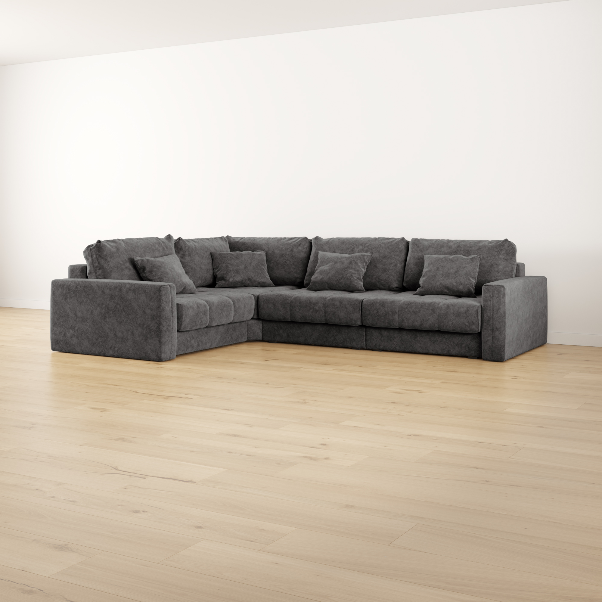 Диван угловой Дензел в стиле лофт, скандинавский, эко-минимализм, минимализм, с механизмом ...